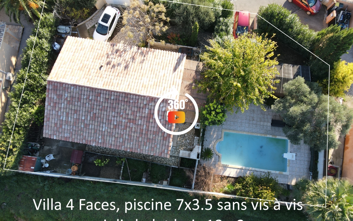 Villa 90m2 + piscine 7x3,5m virtual tour | Klapty